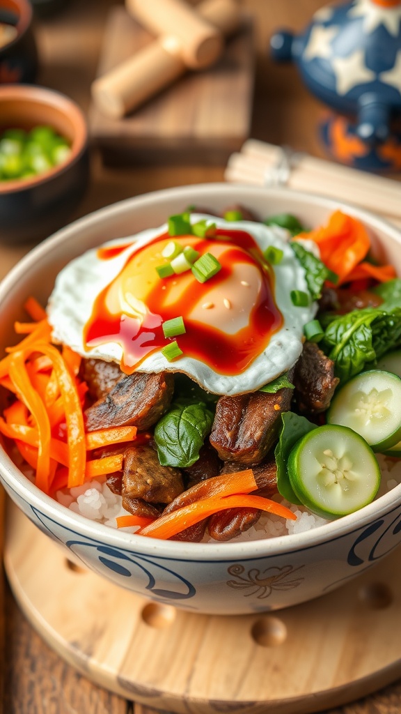 Spicy Korean Beef Bibimbap Recipe